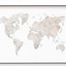 Neutral Beige World Map, Neutral Map, Printable Watercolor World Map ...