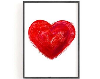 Red Heart Art Print | Etsy