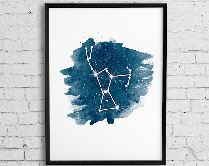 Orion Constellation Print Printable Wall Art Watercolor Art - Etsy