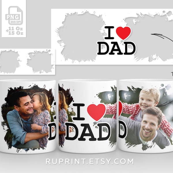 Father's Day Mug Template With Photo - Etsy