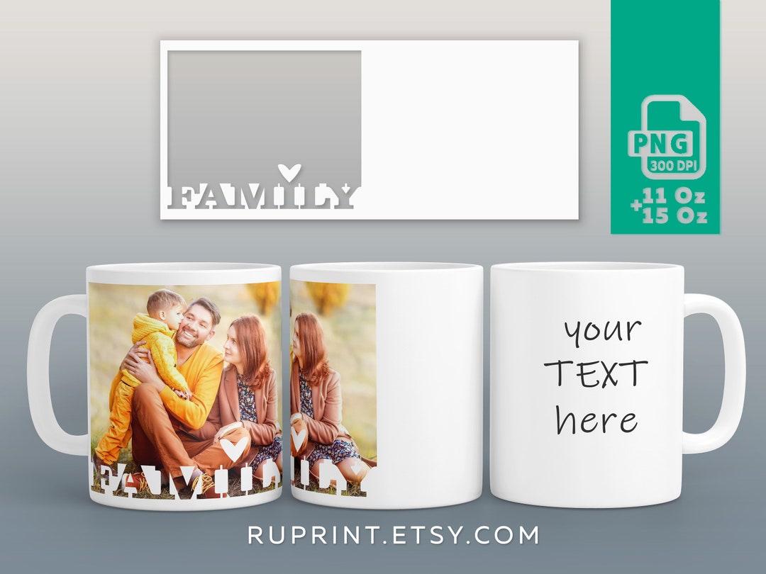 Family Mug Template, Family Photo Collage Mug Wrap Png, Digital ...
