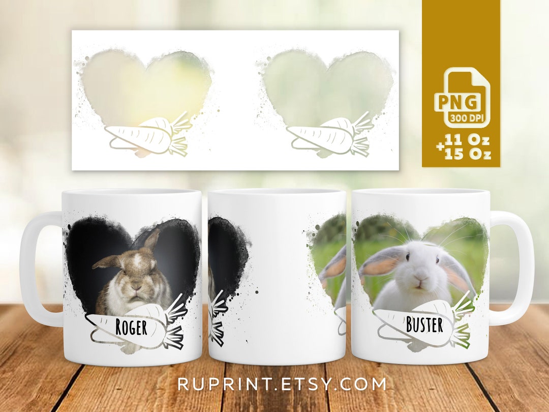 Bunny Mug Wrap, Photo Mug Template for 11 & 15 Oz Mug, Bunny Mom Gift ...