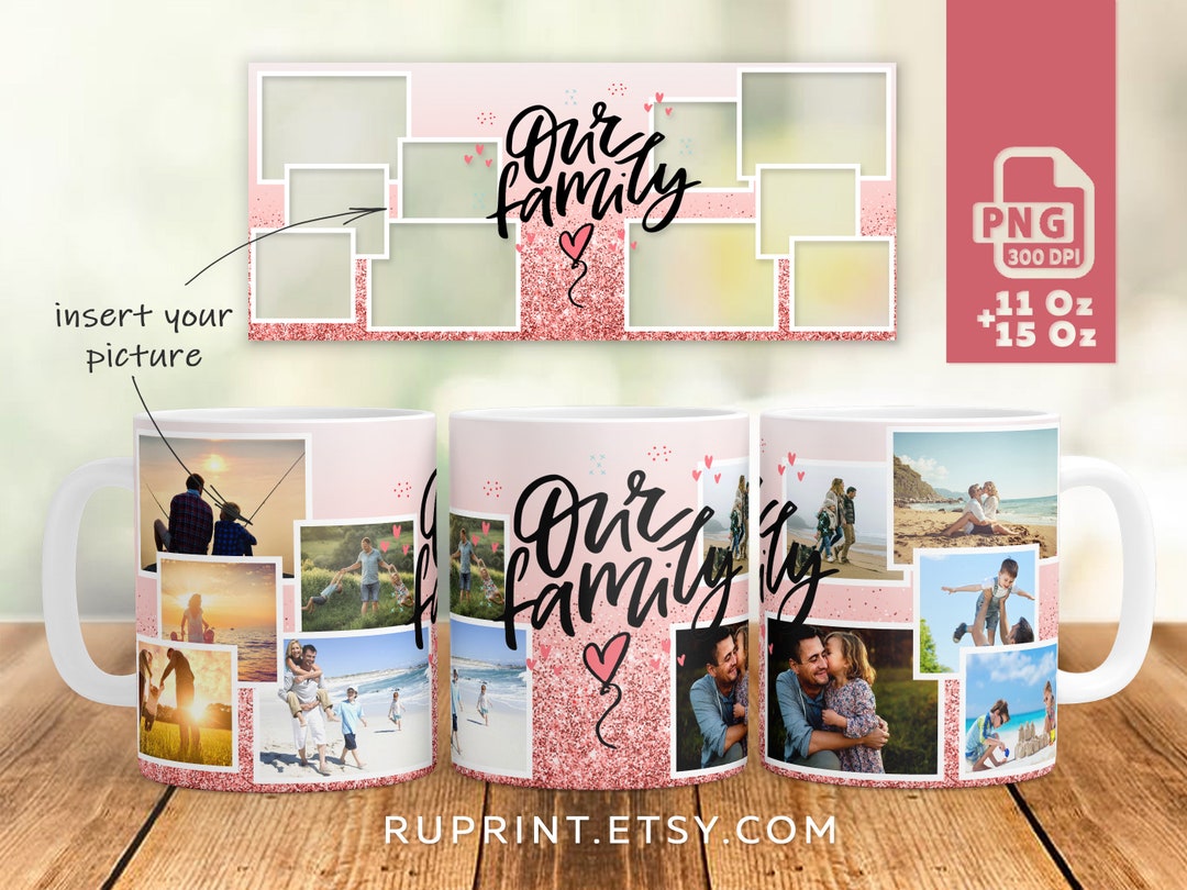 Our Family - Family Photo Collage Mug, Family Photo Frame Digital ...
