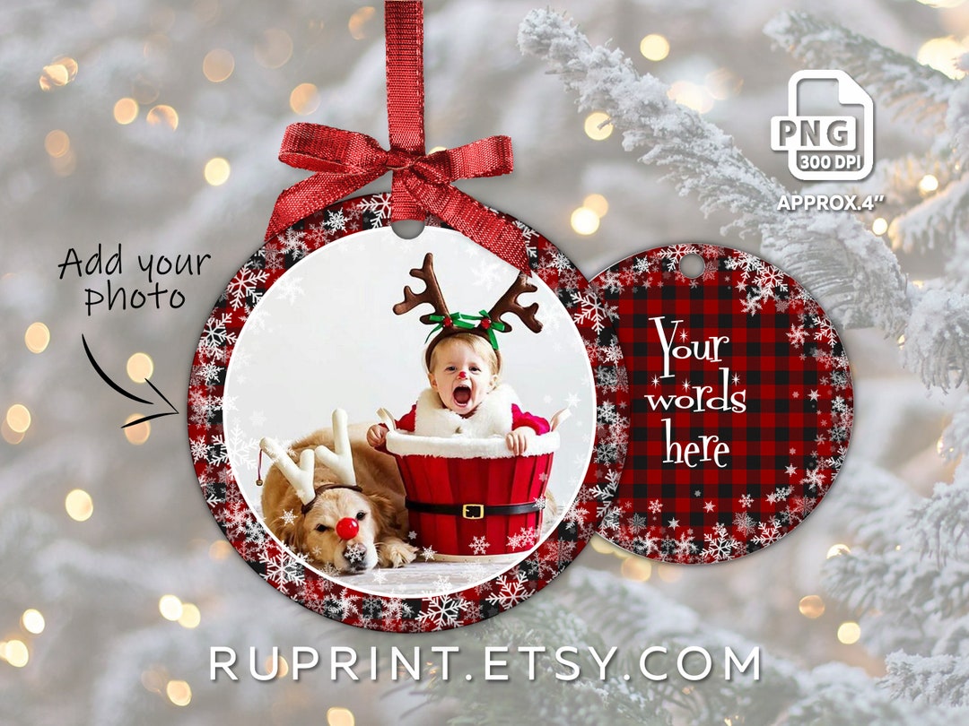 Christmas Ornament 2024, Christmas Ornament Photo PNG, Plaid Design for ...