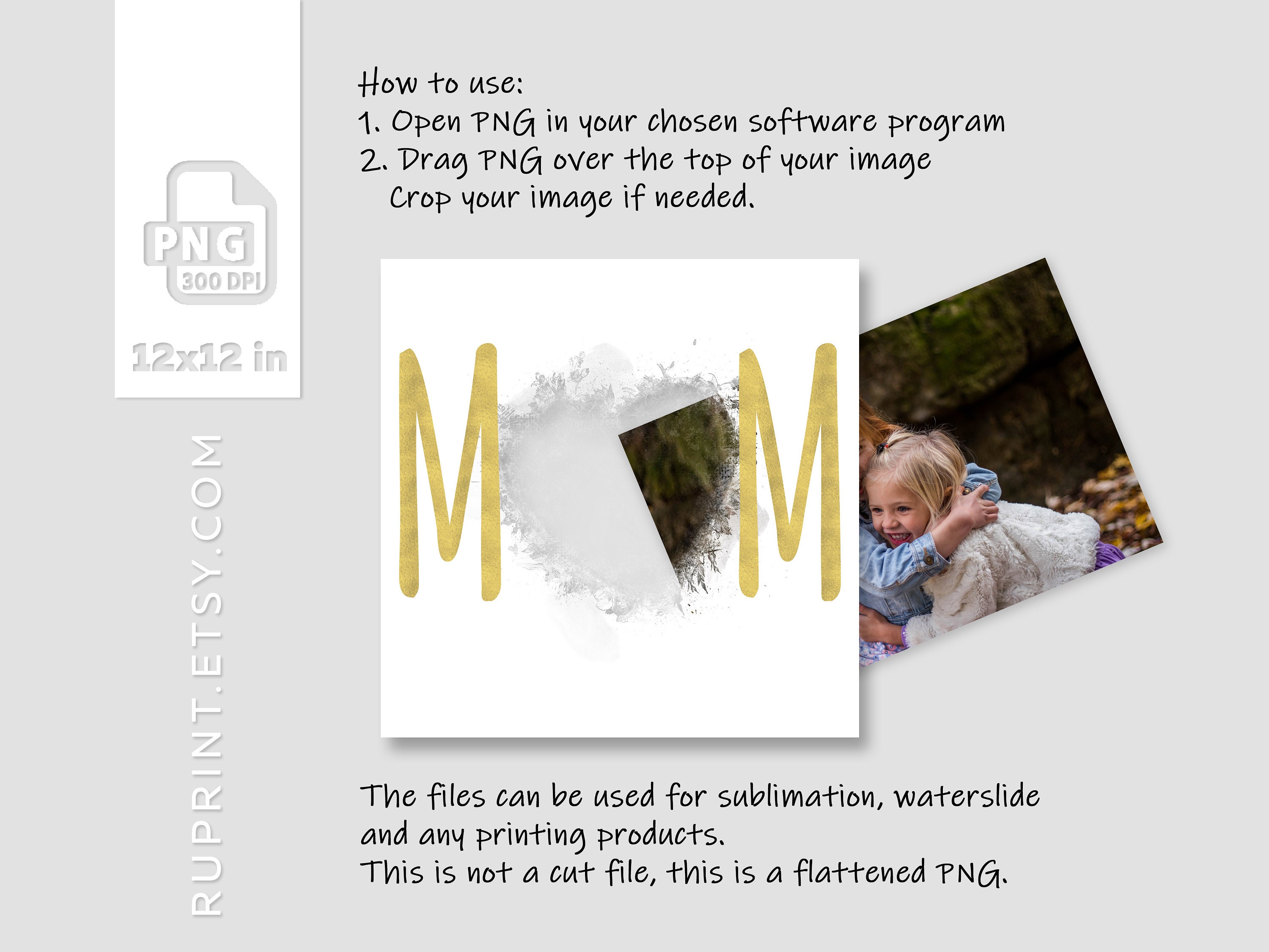 Mother's Day Png Sublimation Designs, Mom Picture Frame Png, Photo ...