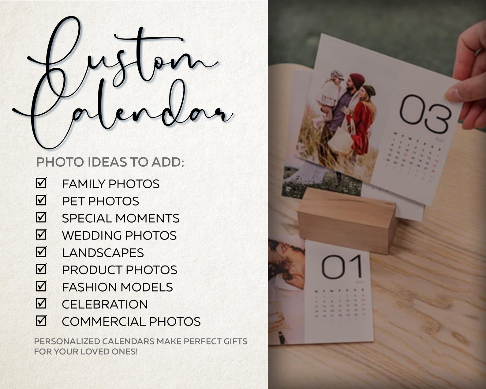 2026 Photo Calendar Monthly, Fully Editable Canva Template, Printable ...