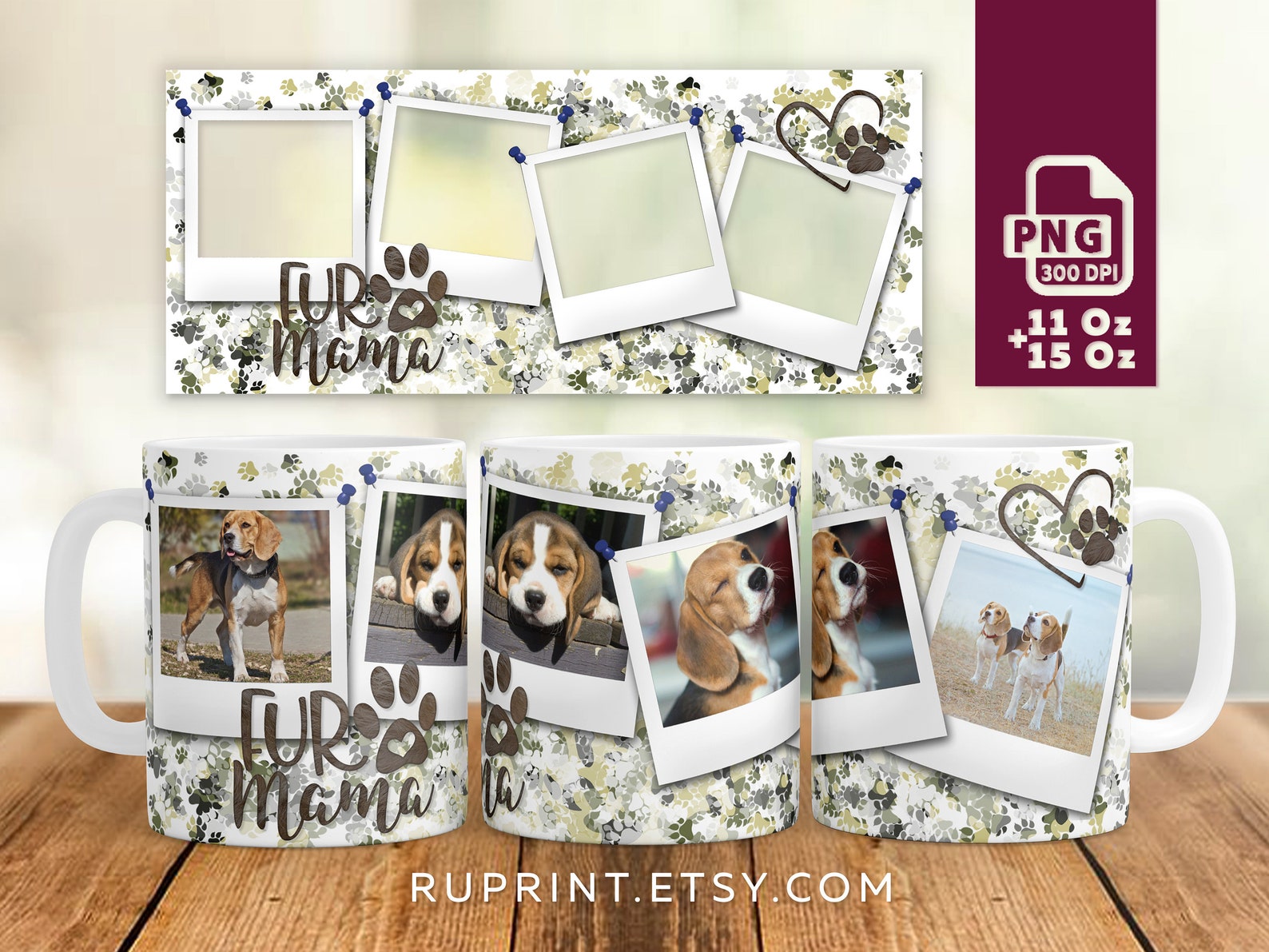 Fur Mama Mug Png Dog Mom Mug Wrap Cat Mom Cup Wrap - Etsy