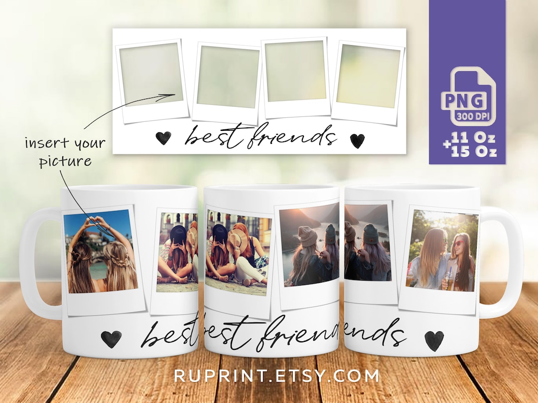 Besties Mug Png, Friends Mug Wrap Sublimation Design, Picture Mug ...