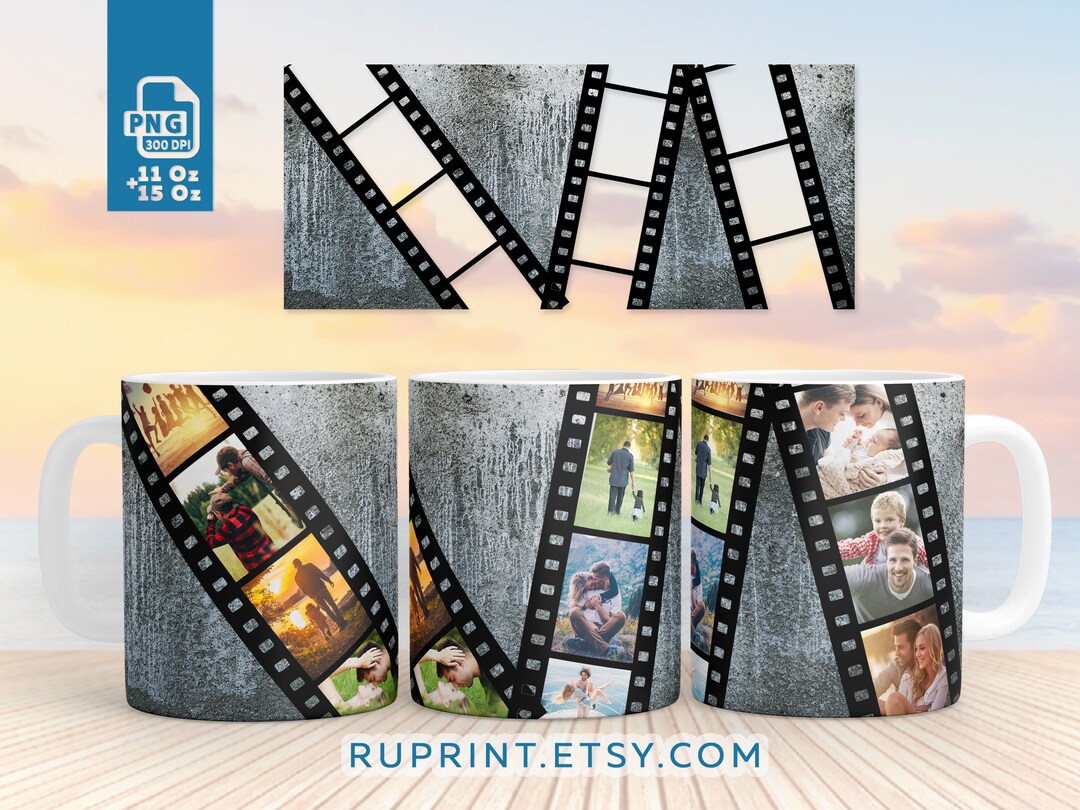 Photo Collage Mug Template, Photo Mug Png Wrap for 15 and 11 Oz, Mug ...
