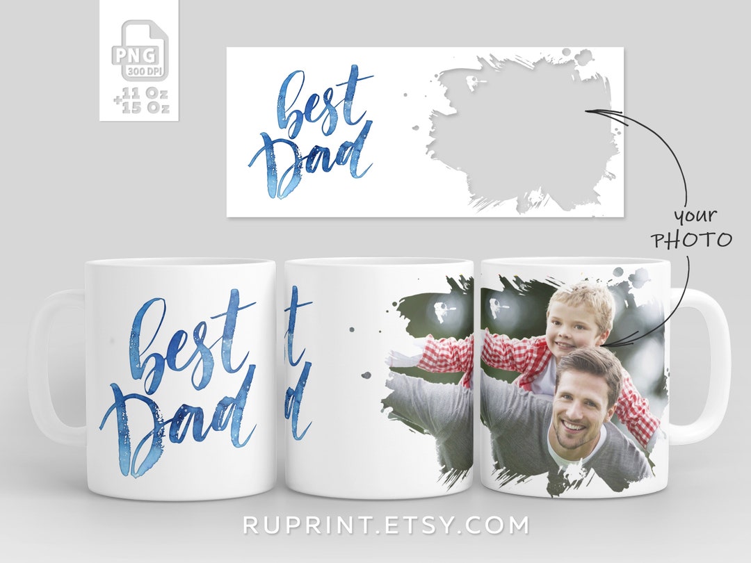 Best Dad Mug, Father's Day Mug With Photo PNG, Photo Mug PNG, Gift for ...