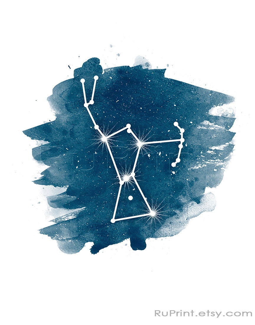 Orion Constellation Print Printable Wall Art Watercolor Art | Etsy