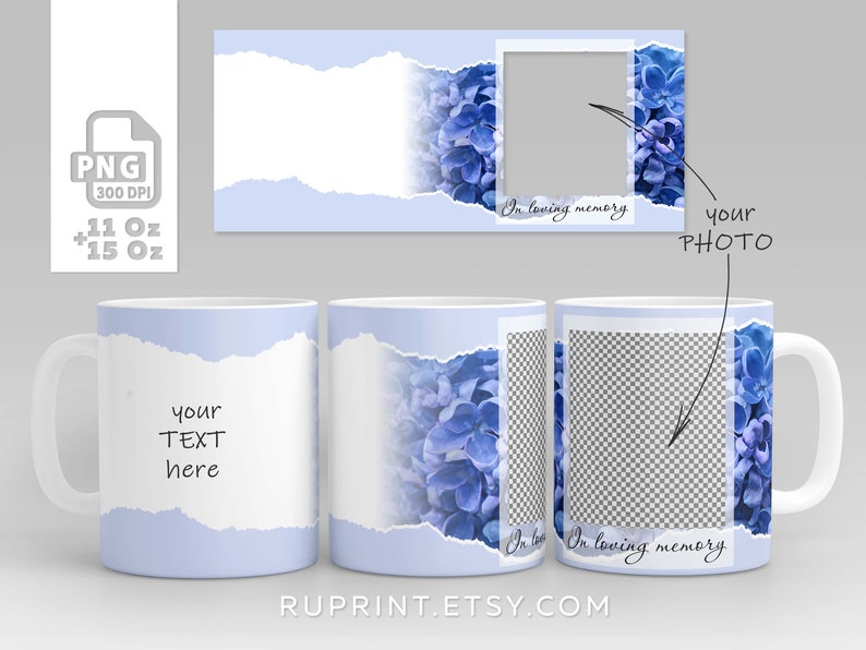 Memorial Mug Wrap in Loving Memory Photo Mug Wrap Png - Etsy