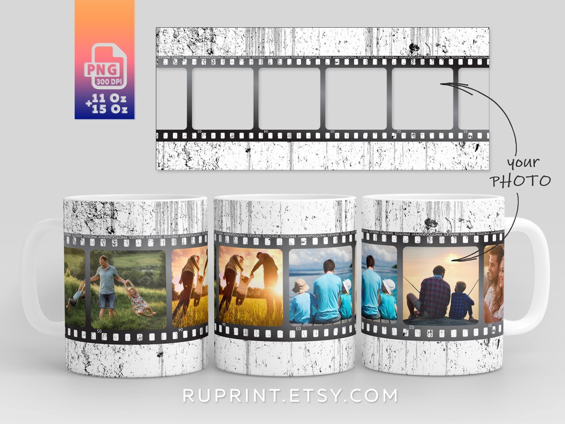 Photo Mug Template for 15 and 11 Oz, Mug Wrap Template Png, Photo ...
