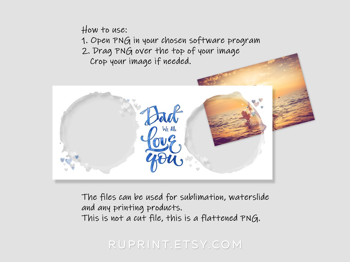 2 Photo Frame Mug, Picture Mug Template, Photo Mug Sublimation Design ...