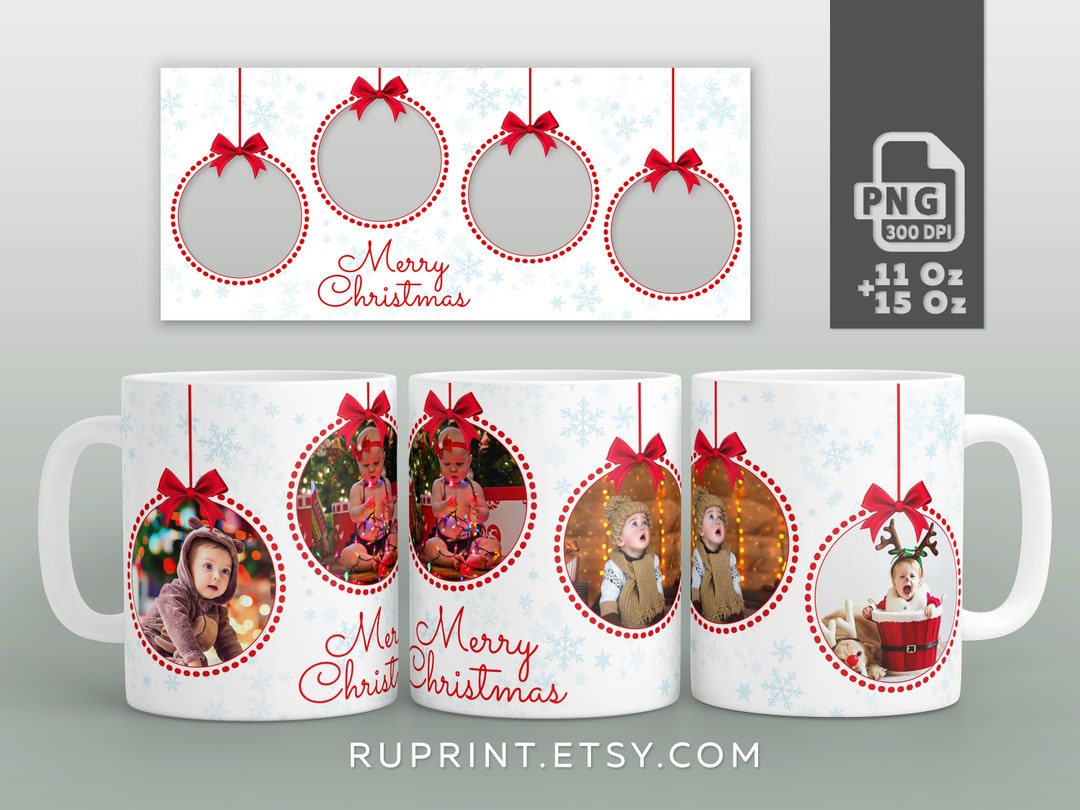 Christmas Sublimation Designs for Mugs 11 and 15 Oz, Photo Christmas ...