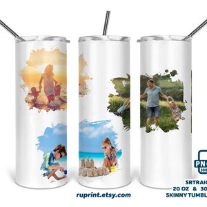 3 Photo Tumbler Wrap Png, Photo Collage Tumbler Template, 20 & 30 Oz ...