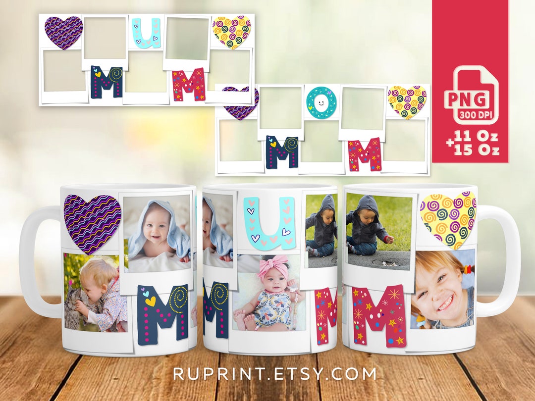 Mum / Mom Mug Design, Mug Wrap for Mom 11oz Mug & 15oz Mug Template ...