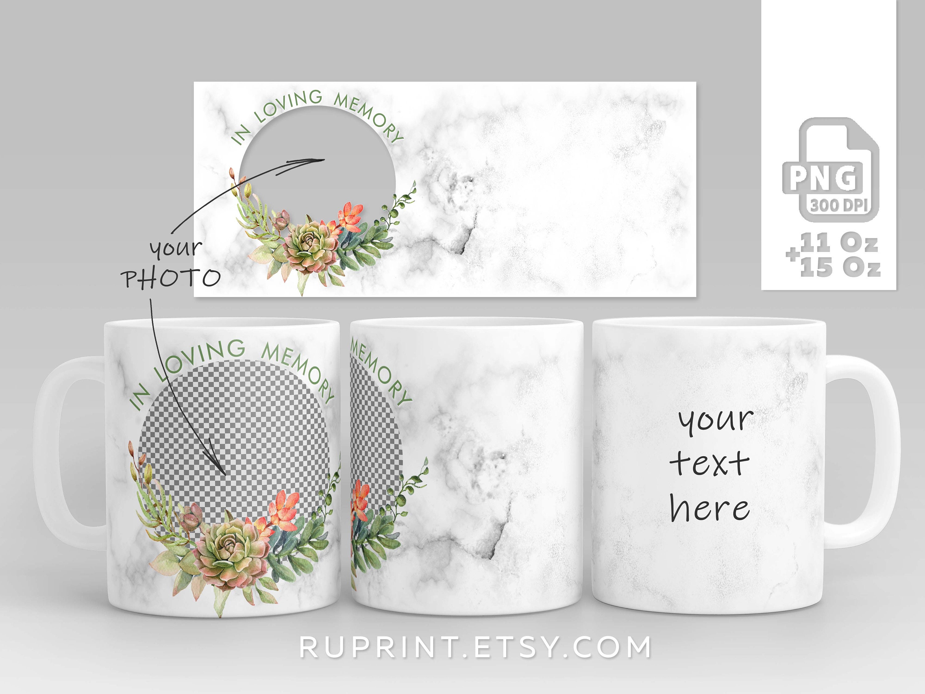 In Loving Memory Memorial Mug Wrap in Loving Memory Photo - Etsy