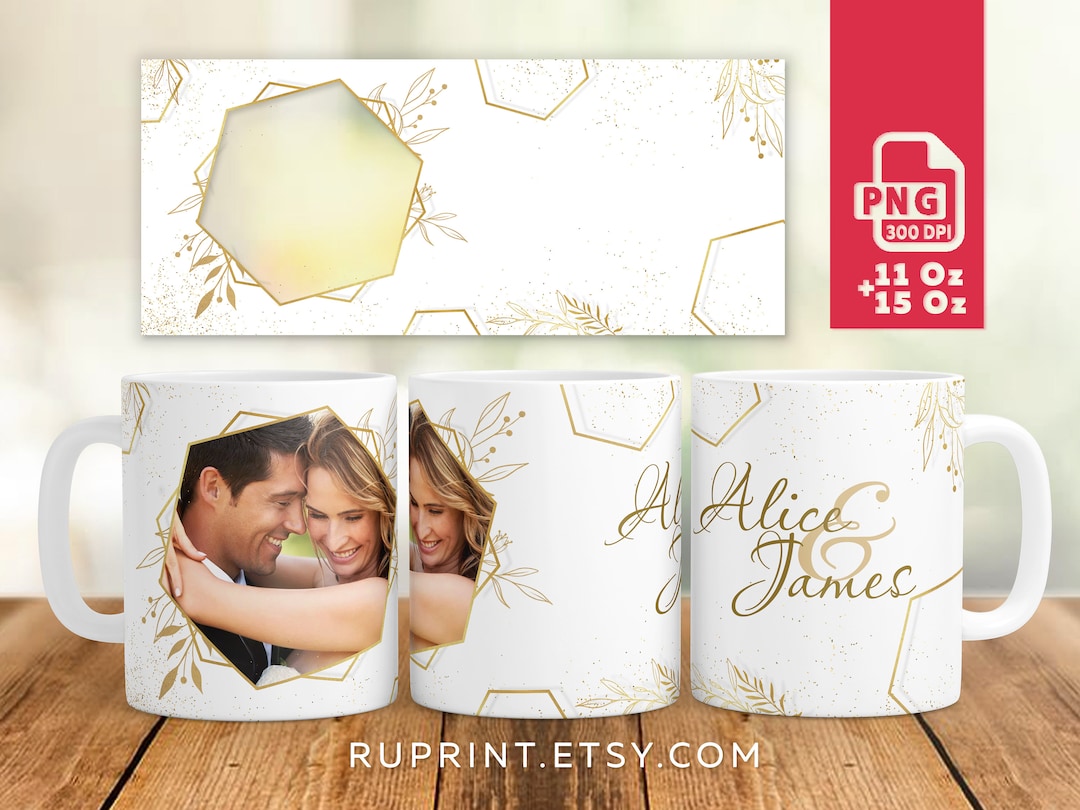 Photo Mug Template for 15 and 11 Oz, Mr and Mrs Mugs, Custom Photo Mug ...