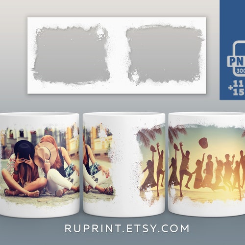 2 Photo Frame Mug Picture Mug Template Photo Mug Sublimation - Etsy
