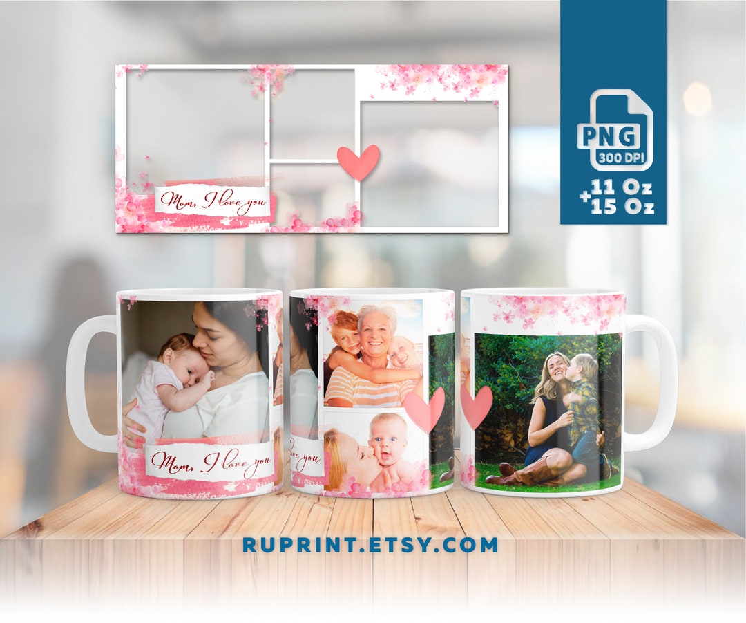Mom, I Love You - Photo Frame Mug PNG, Mother's Day Personalised Photo ...
