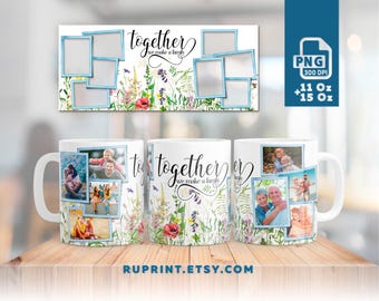 Photo Collage Template for Mug, Family Photo Collage Template, Digital ...