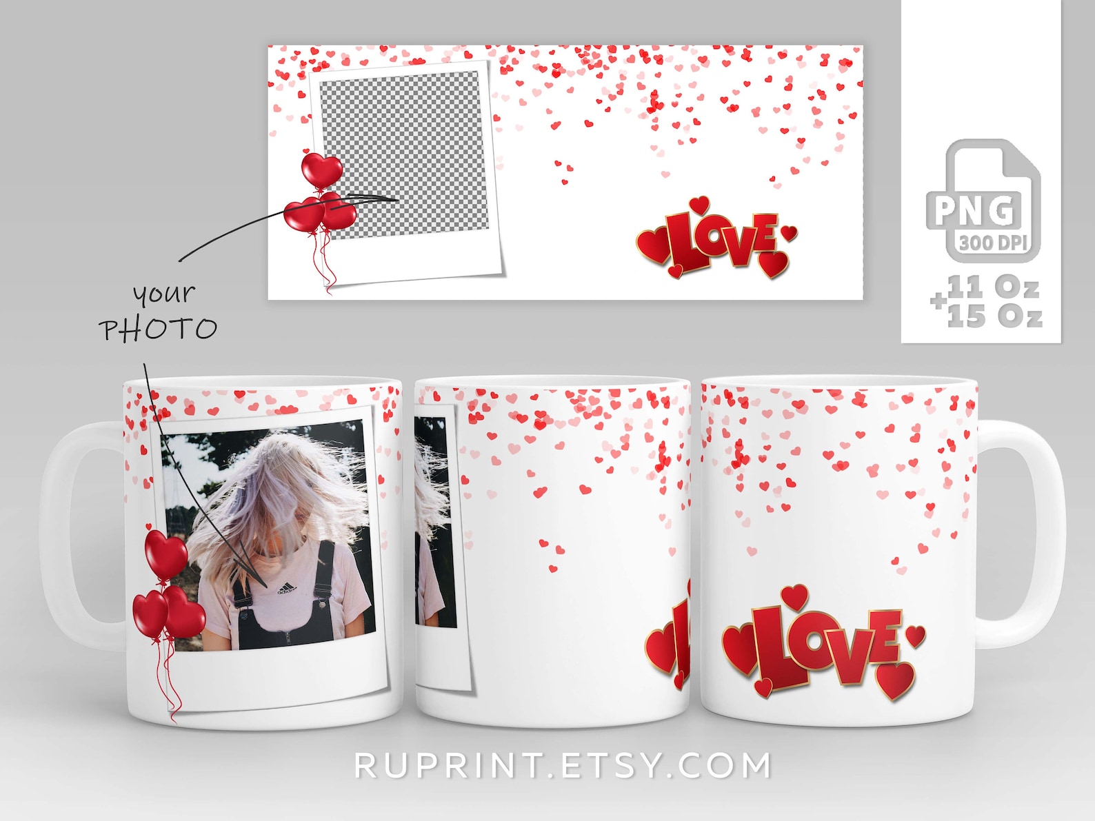 Love Mug Wrap PNG, Custom Photo Mug, Mug With Photo, Mug Sublimation ...