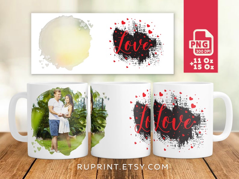 Love Designs Mug, Photo Mug Png, Mug With Photo, Digital Template for ...