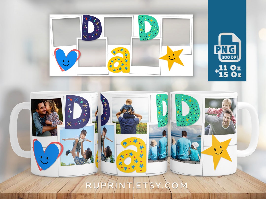 Dad Mug, Fathers Day Mug With Photo Png, Photo Mug Png, Digital ...