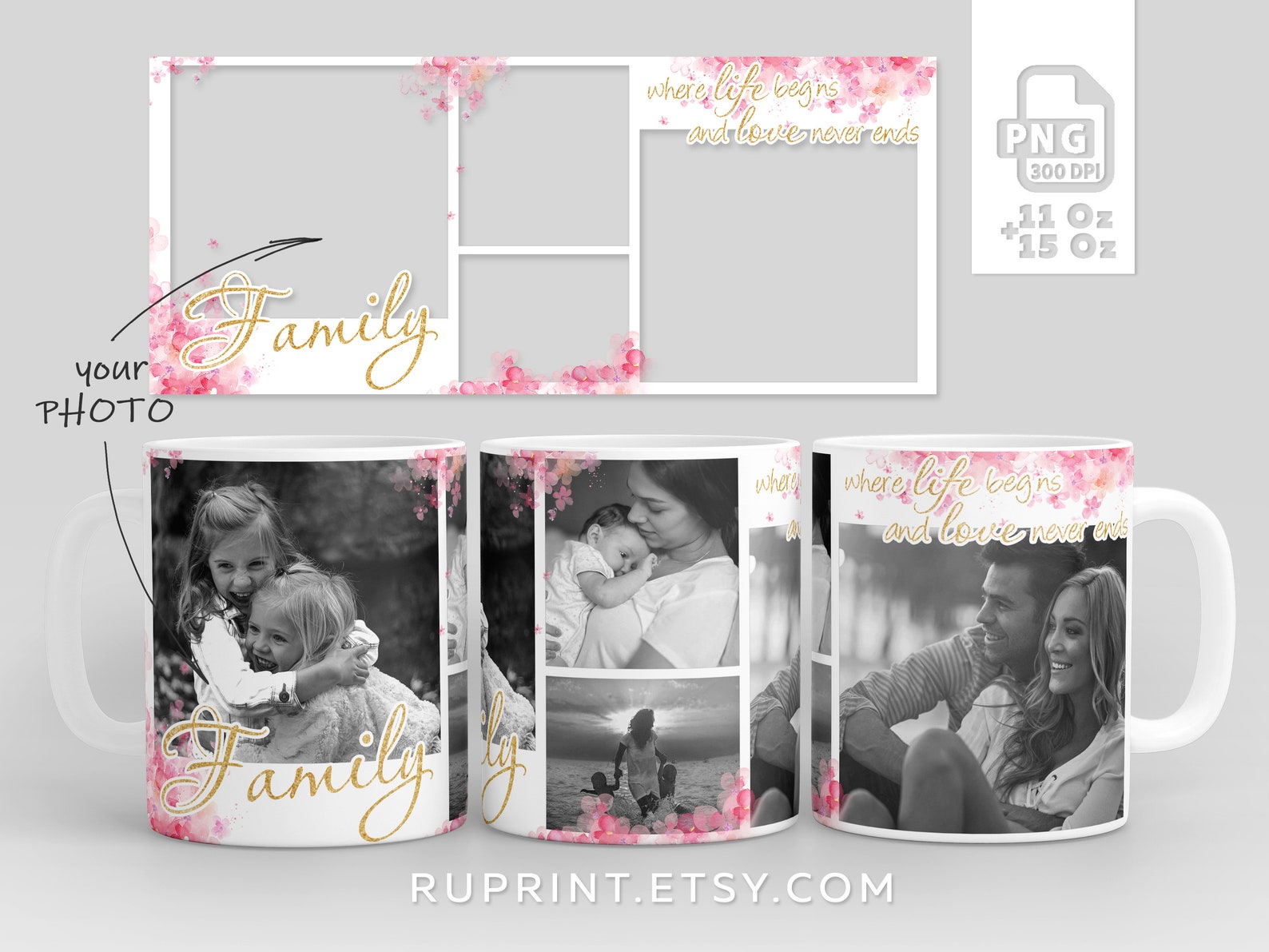 Family Photo Collage Mug Family Mug Personalized Family - Etsy