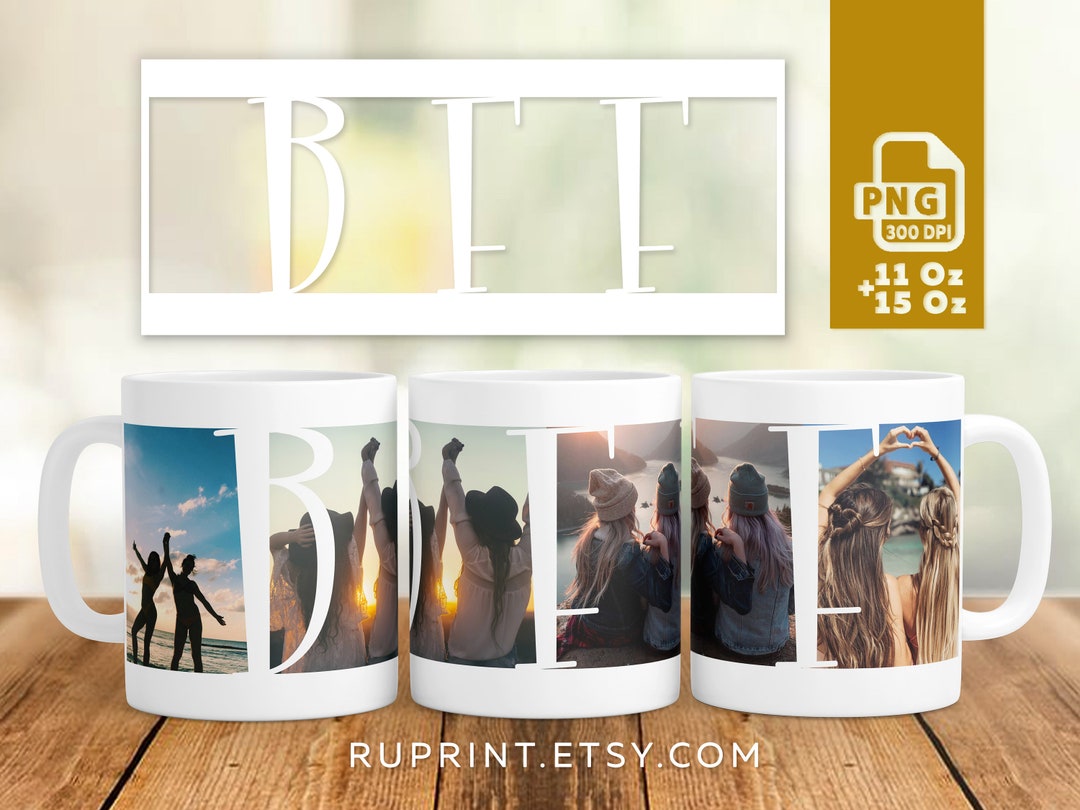 BFF Mug Png, Bestie Mug Personalized, Friends Mug Wrap Sublimation ...