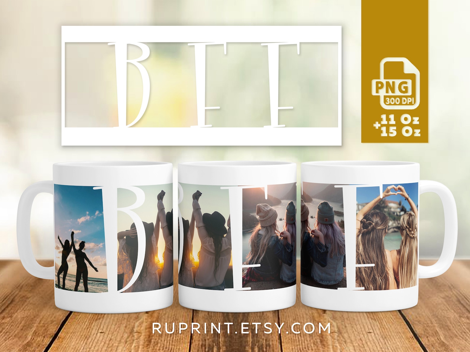 BFF Mug Png Bestie Mug Personalized Friends Mug Wrap - Etsy