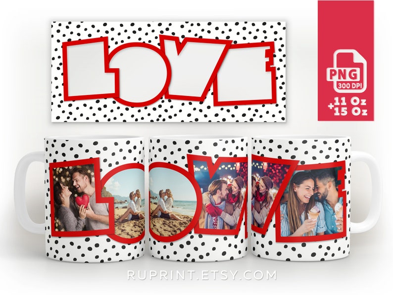 Love Designs Mug, Photo Mug Png, Mug With Photo, Digital Template for ...