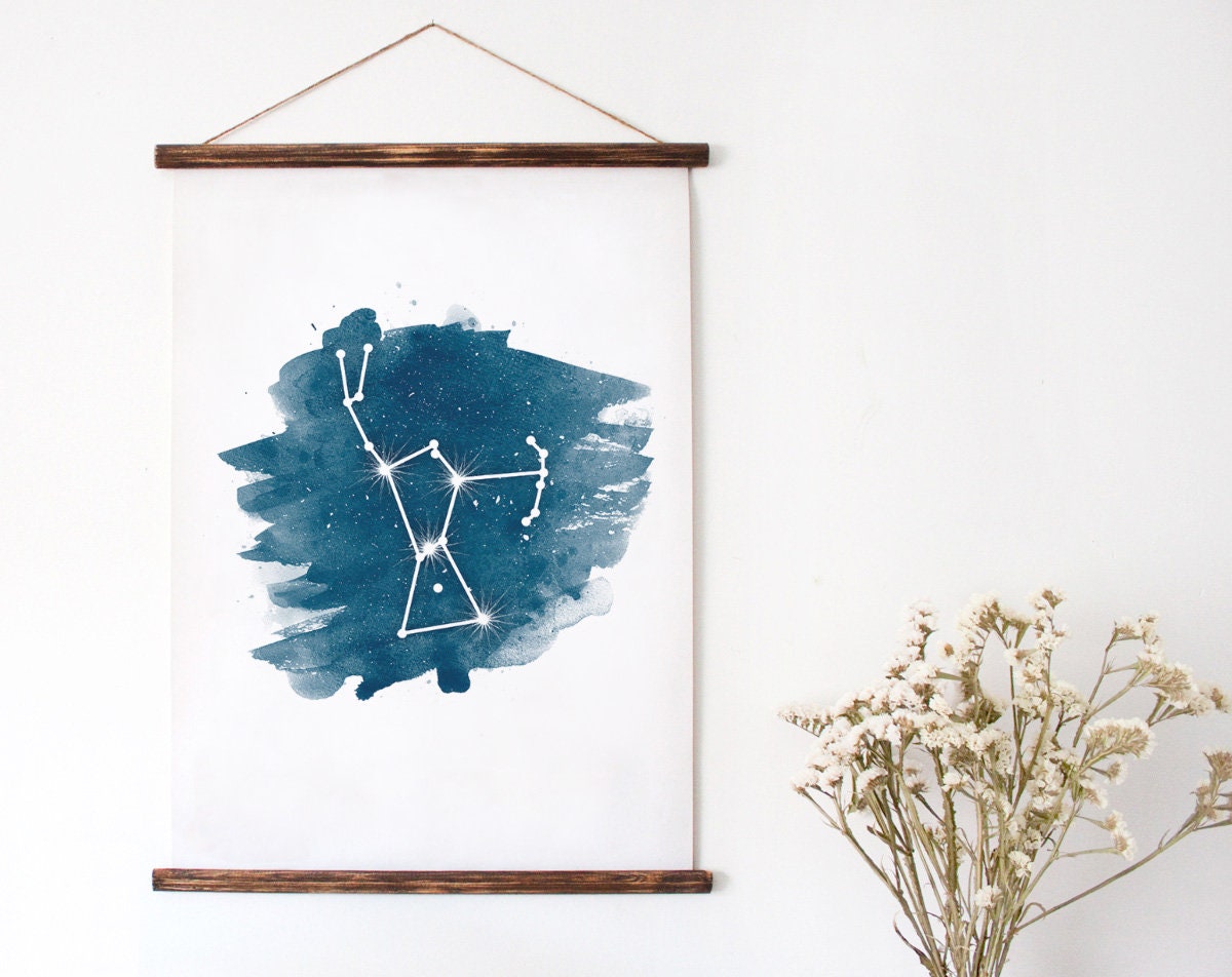 Orion Constellation Print, Printable Wall Art, Watercolor Art Print ...