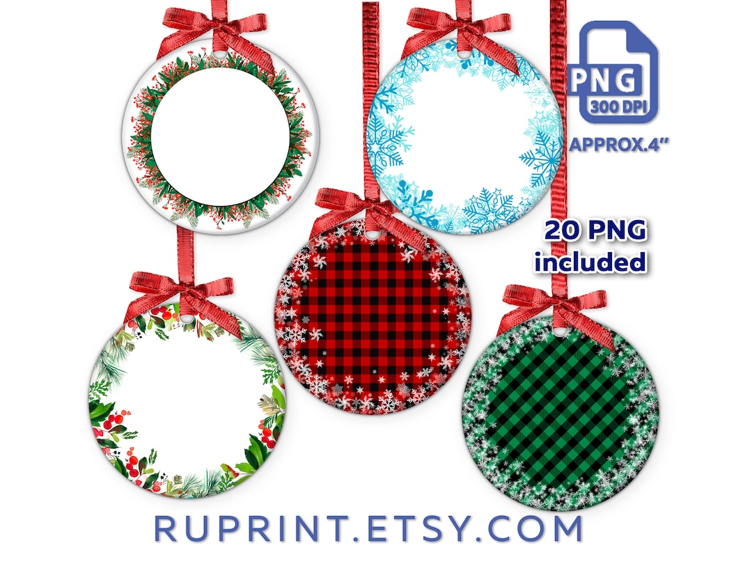 20 Backgrounds for Christmas Round Ornaments PNG - Etsy