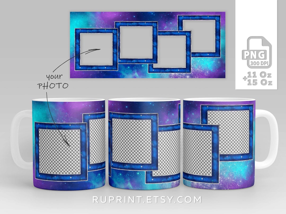 Photo Collage Mug Png, Photo Mug Template, Sublimation Coffee Mug ...