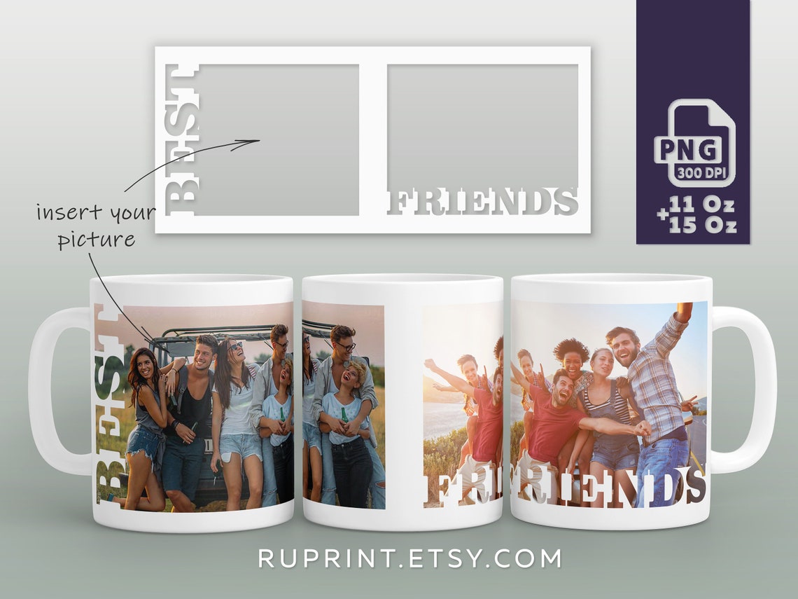 Friends Mug Wrap Sublimation Design,11 and 15 Oz Picture Mug Template ...