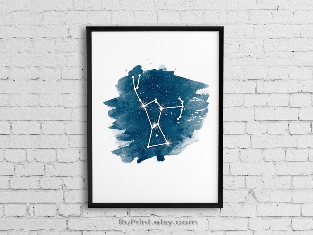 Orion Constellation Print, Printable Wall Art, Watercolor Art Print ...