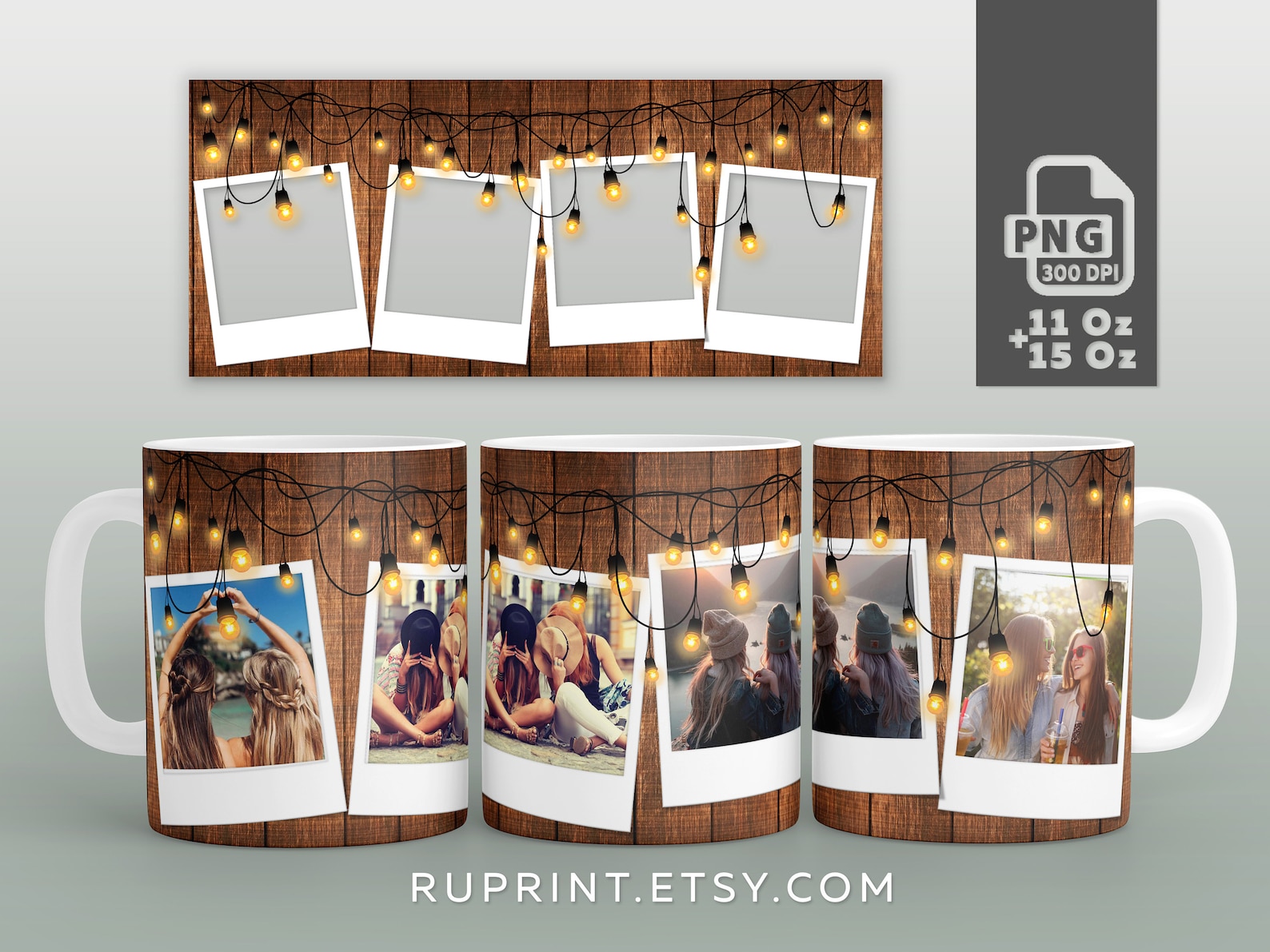 Photo Mug Template for 15 and 11 Oz Sublimate Mug Wrap With - Etsy