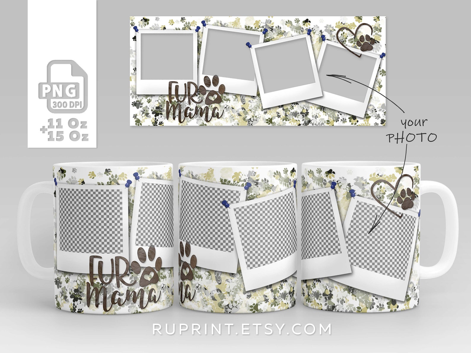 Fur Mama Mug Png Dog Mom Mug Wrap Cat Mom Cup Wrap - Etsy