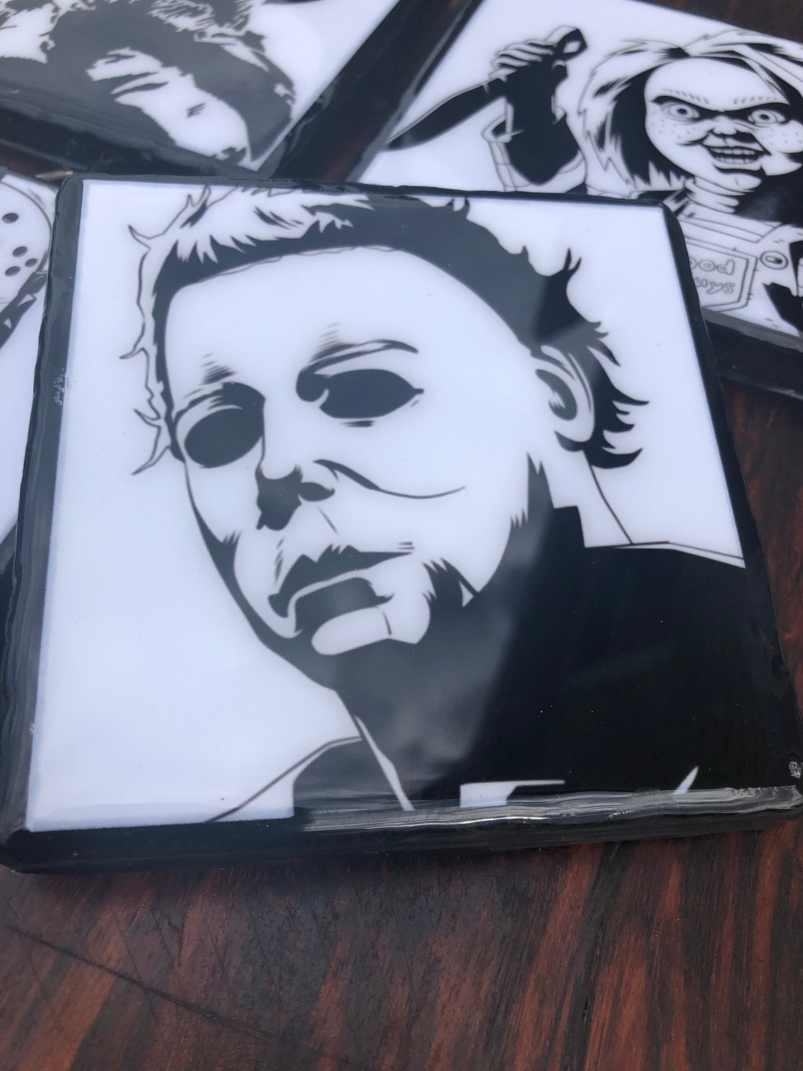 Horror Movie Tile Wall Decor Set of 4 Wall Art Jason | Etsy