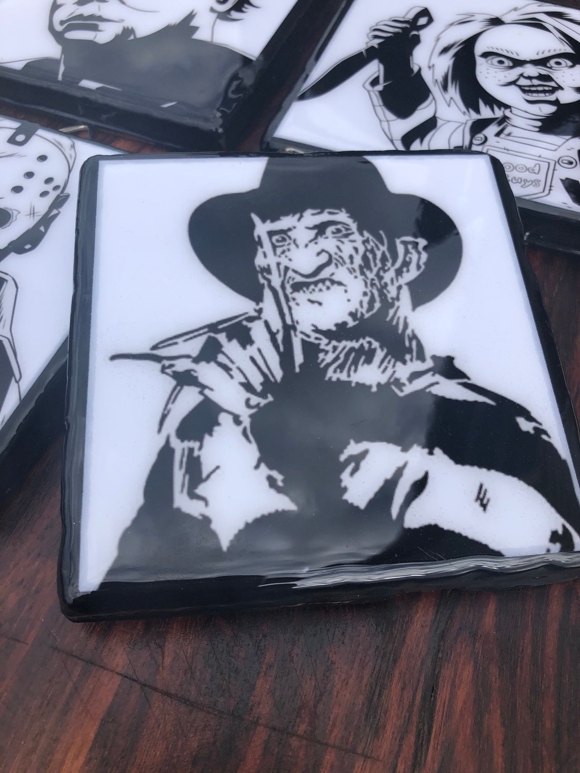 Horror Movie Tile Wall Decor Set of 4 Wall Art Jason | Etsy