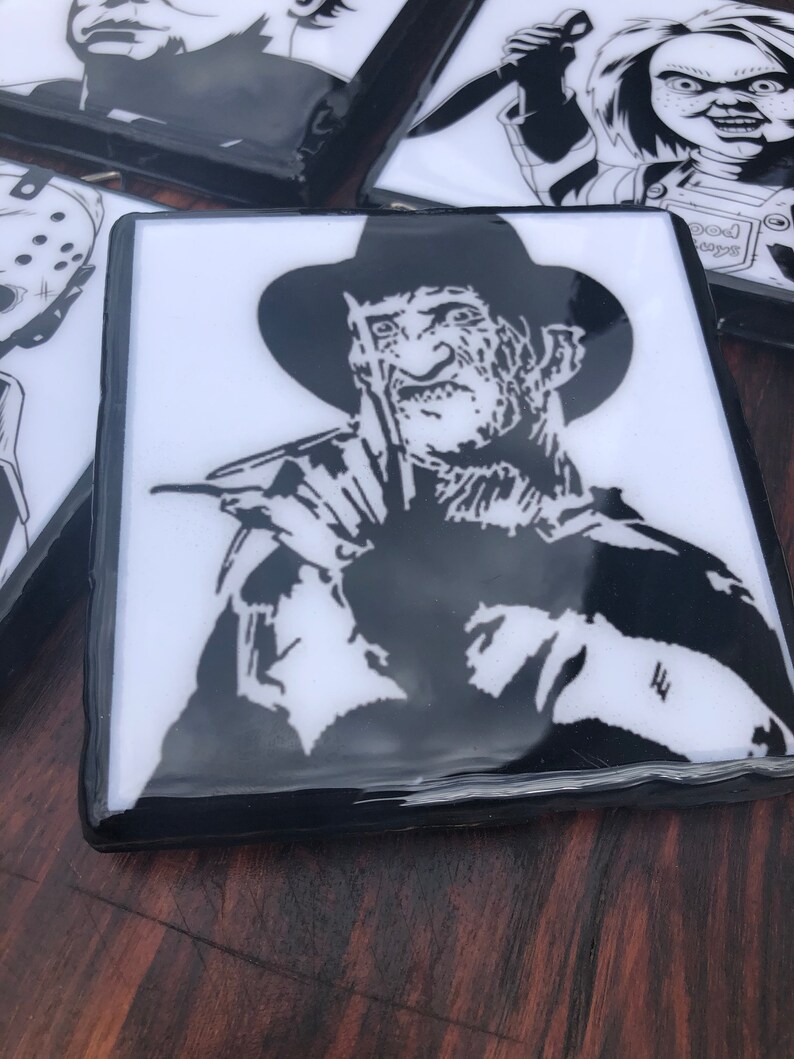 Horror Movie Tile Wall Decor Set of 4 Wall Art Jason | Etsy