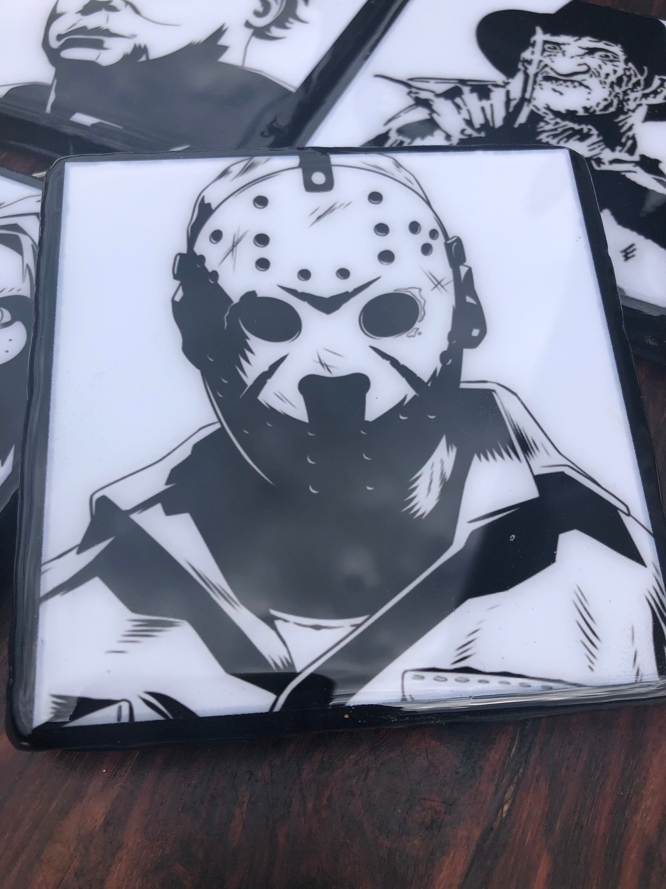 Horror Movie Tile Wall Decor Set of 4 Wall Art Jason | Etsy