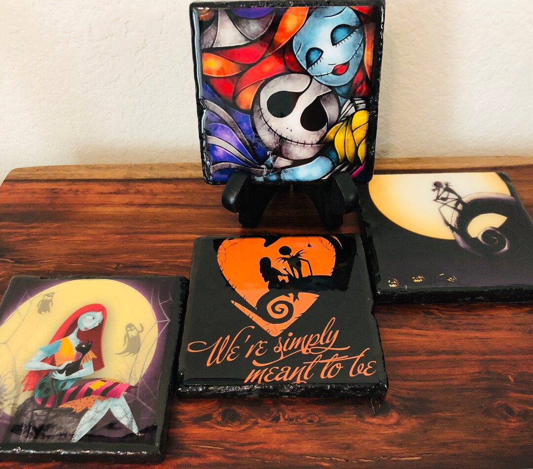 Handmade Tile Coasters Set of 4 ~ Nightmare Before Christmas - Etsy