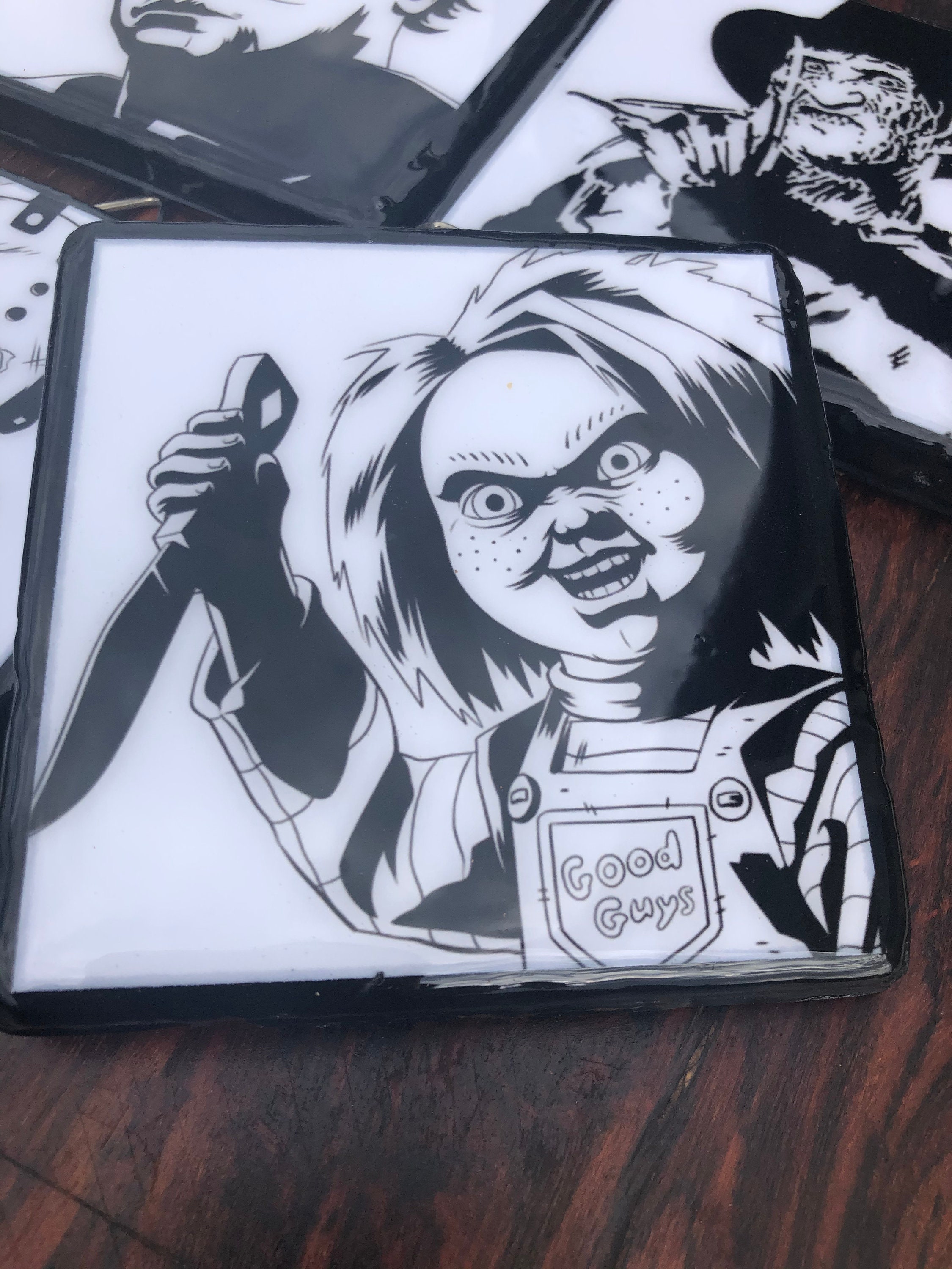 Horror Movie Tile Wall Decor Set of 4 Wall Art Jason | Etsy