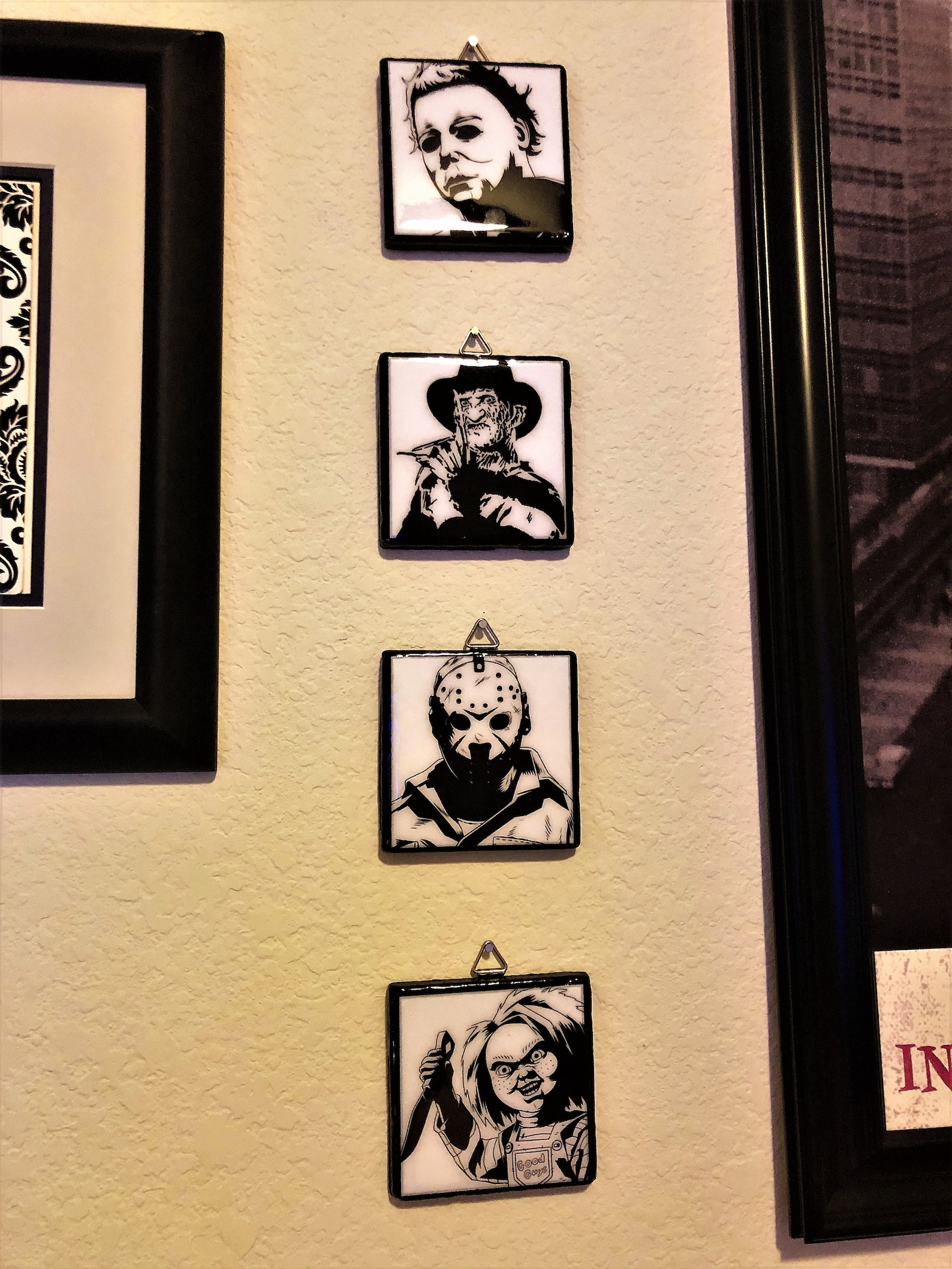 Horror Movie Tile Wall Decor Set of 4 Wall Art Jason | Etsy