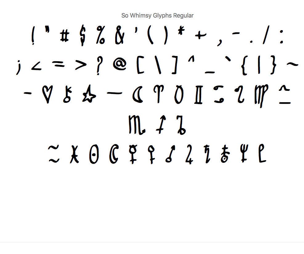 So Whimsy Glyphs | Handwritten Glyphs Font - Etsy