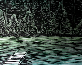 Color Linocut Print | Etsy