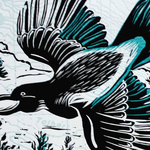 Red-tail Hawk Multi-color Linocut Print - Etsy